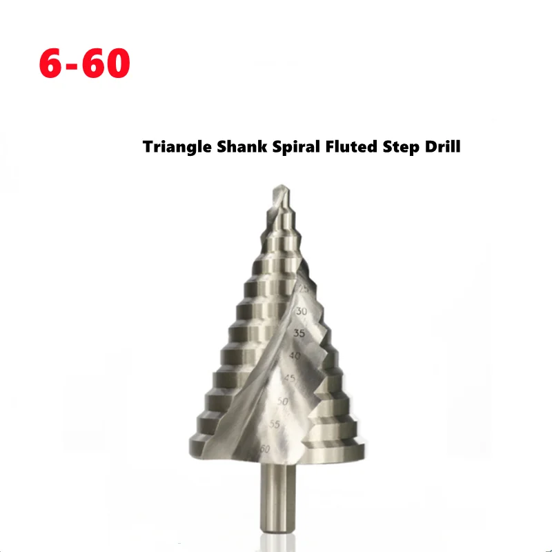 HSS6-60mm-pagoda-drill-triangular-handle-spiral-groove-12-step-drill ...
