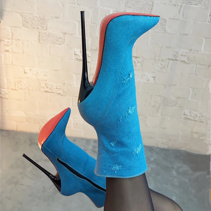 CACA-16CM-High-Heels-Women-Short-Boots-Sexy-Ladies-Booties-Ankle-Botas ...