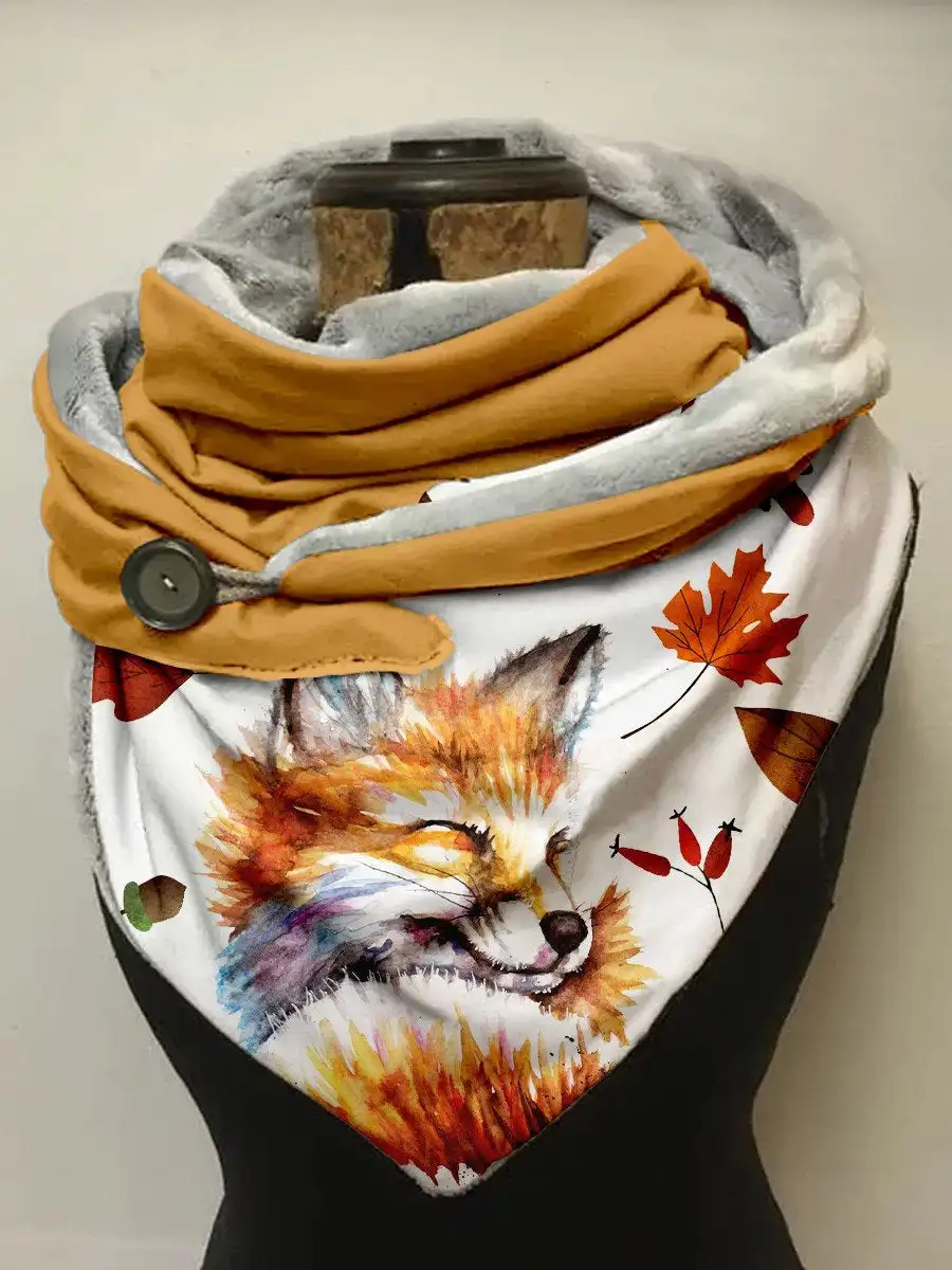Plush Shawl Scarf | Fox Scarf Scarf | Fox Scarf Shawl | Fox Plush ...