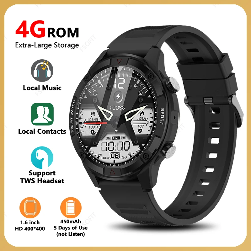 1-6-inch-HD-4G-ROM-Storage-Smartwatch-Bluetooth-Call-Outdoor-Sports ...