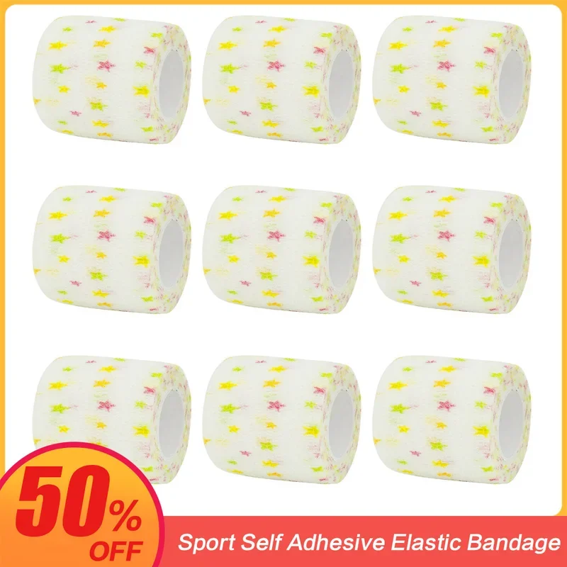 1/6/10 Pcs Star pattern Printed Self Adhesive Elastic Bandage 4.8m ...