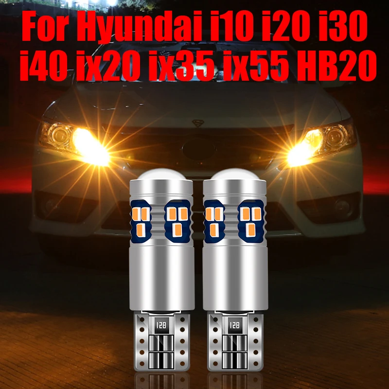 For-Hyundai-i10-i20-i30-i40-ix20-ix35-ix55-HB20-2pcs-T10-LED-Bulbs-Car ...