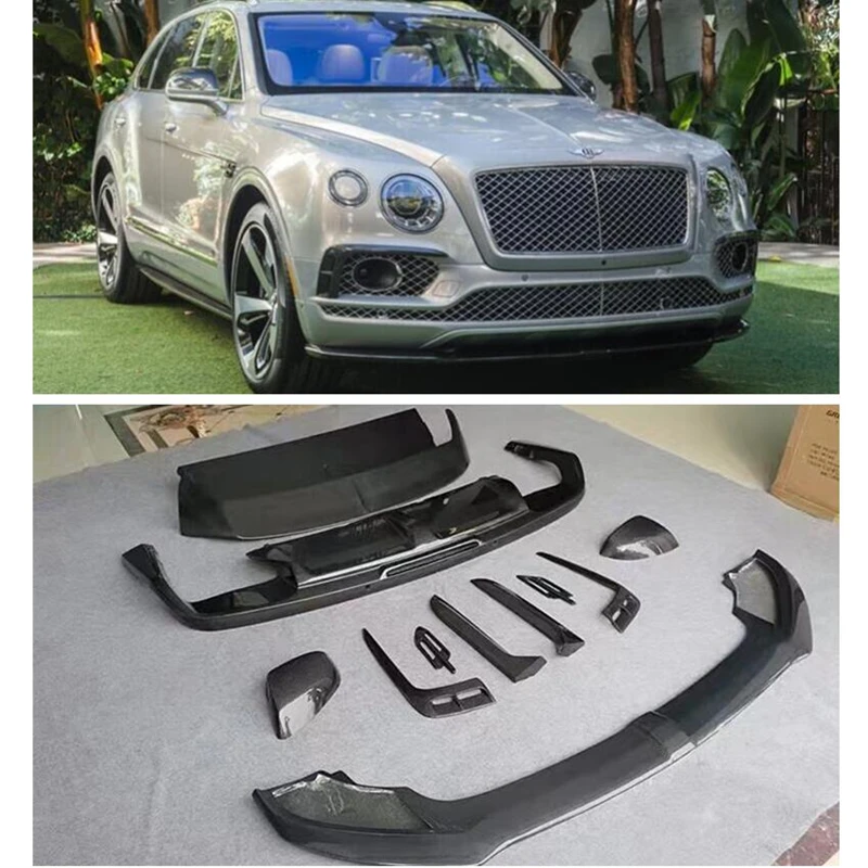 High Quality REAL Carbon Fiber For Bentley Bentayga W12 Front Lip Rear ...