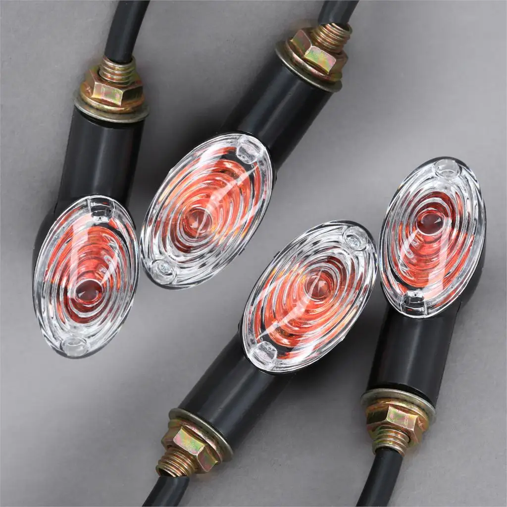 4Pcs Motorcycle Motor Turn Signal Blinker Light Indicator Amber Bulb ...