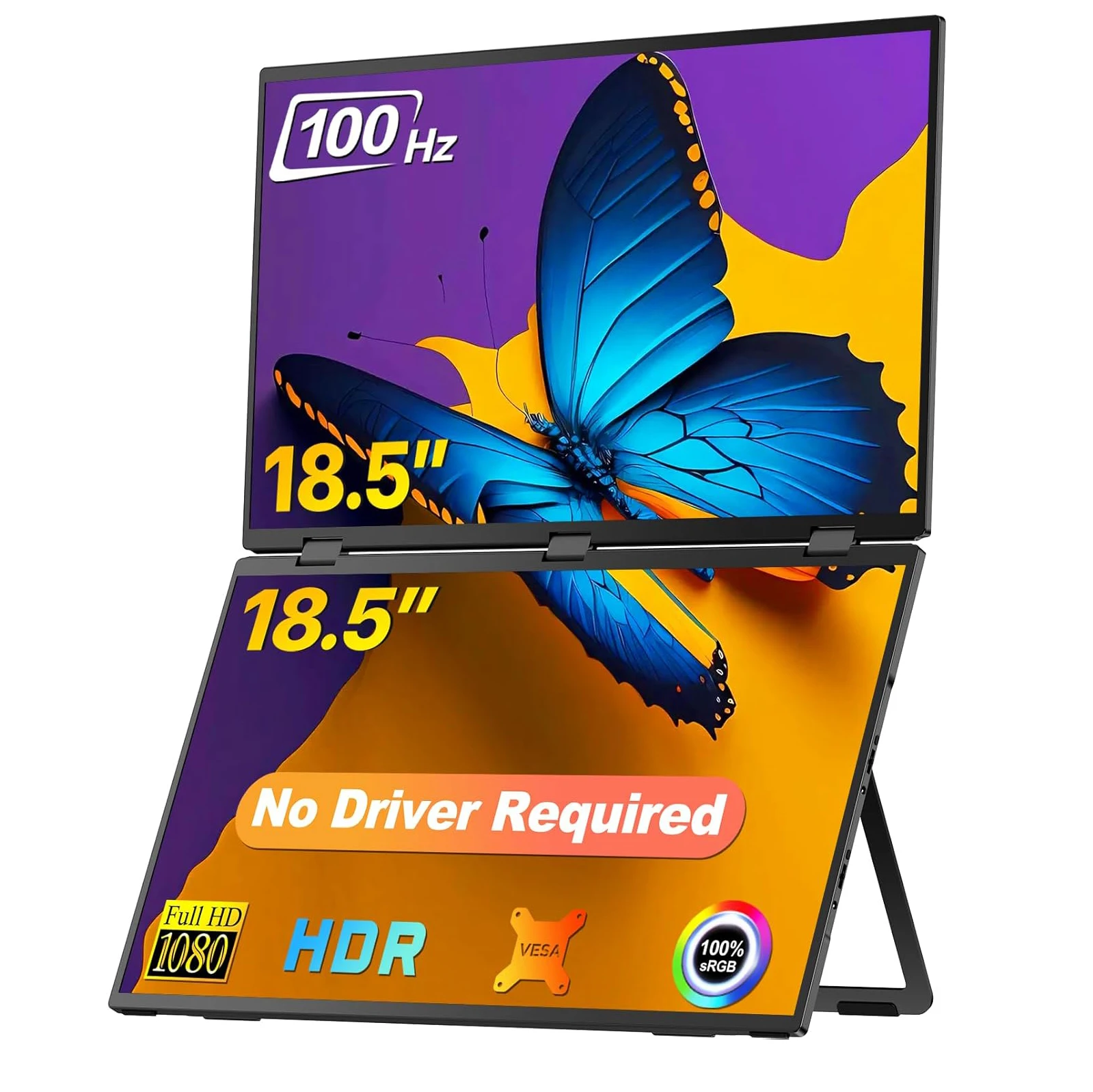 EVICIV-18-5-100Hz-Dual-Monitor-100-SRGB-1080P-360-Rotation-Triple ...