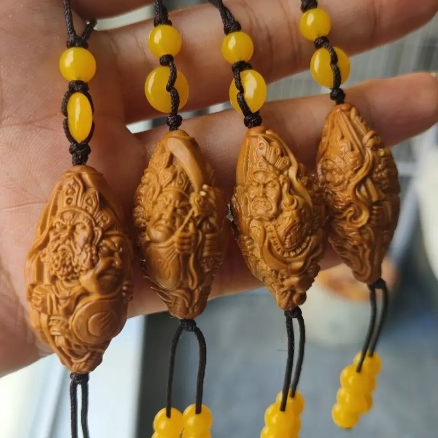 Pure Natural Olive Core Carving Boutique Single Seed Pendant Mobile ...