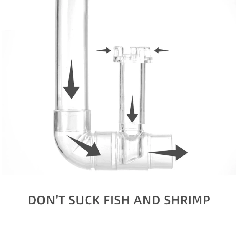 Durable-Plastic-Aquarium-Skimmer-Clear-Pipe-Spin-Surface-Inflows ...