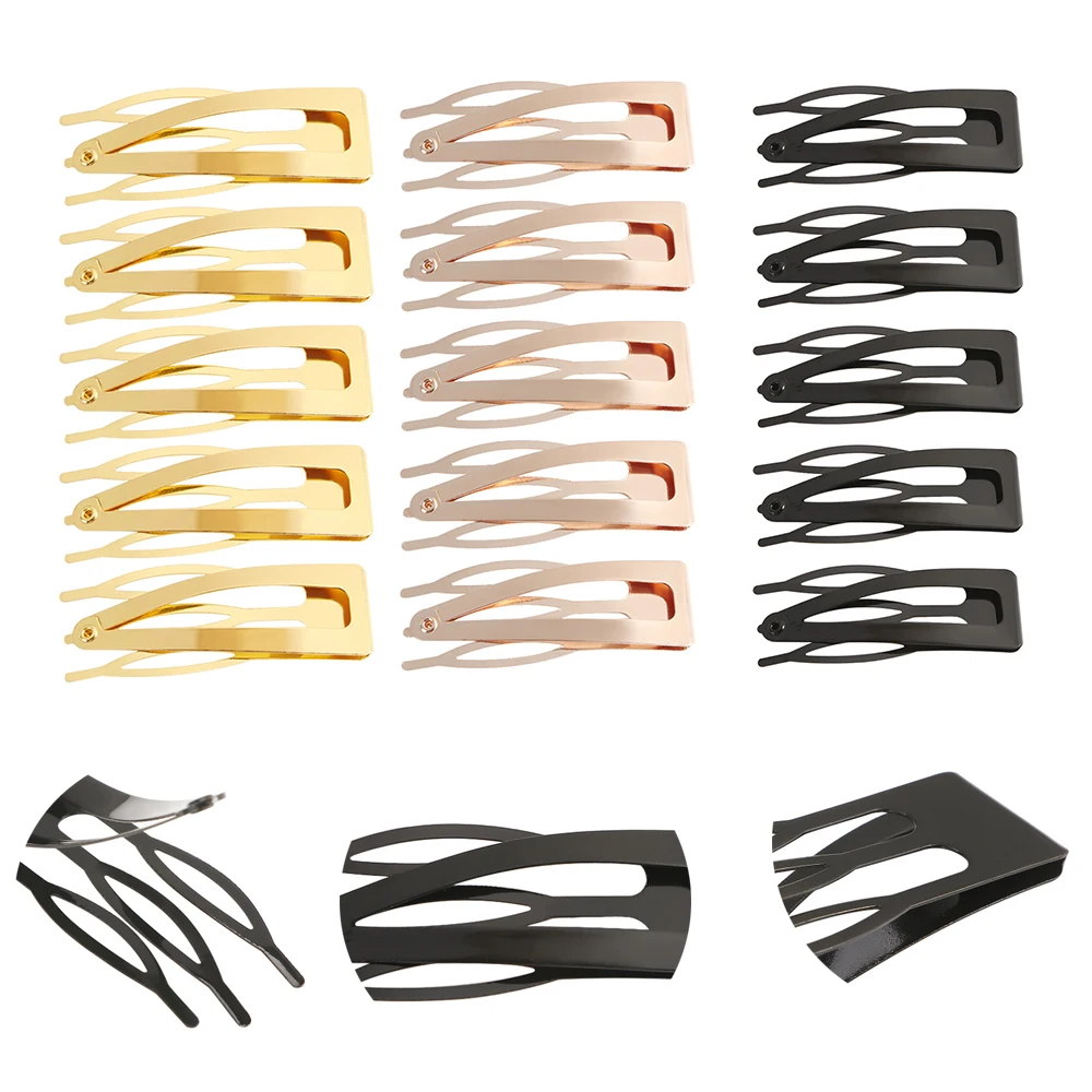 10Pcs-Double-grip-Hair-Clips-Metal-Snap-Barrettes-Hair-Styling-Tools ...