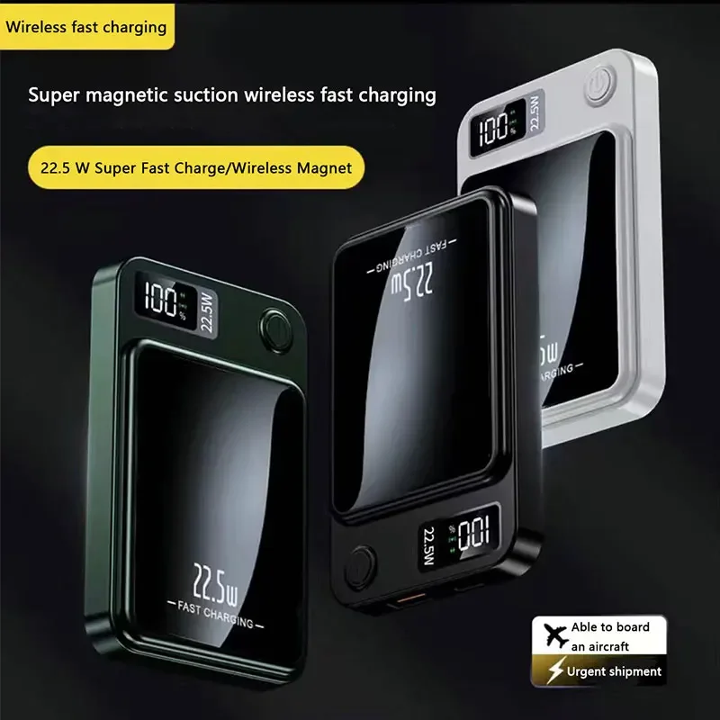 New 50000mAh Magnetic Qi Wireless Charger PowerBank 22.5W Fast Charging ...