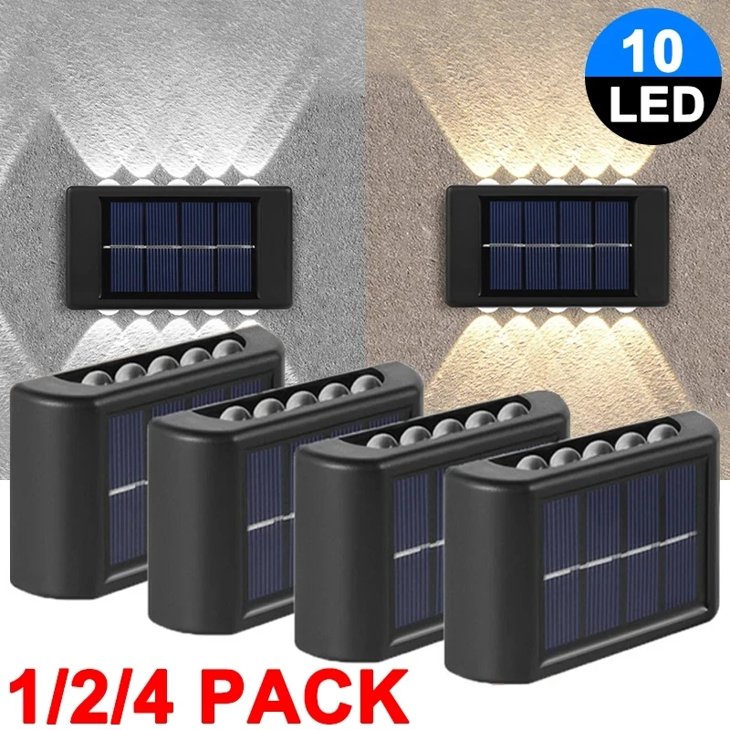 10LED-Solar-Wall-Lights-Outdoor-Waterproof-Solar-Powered-Security-LED ...