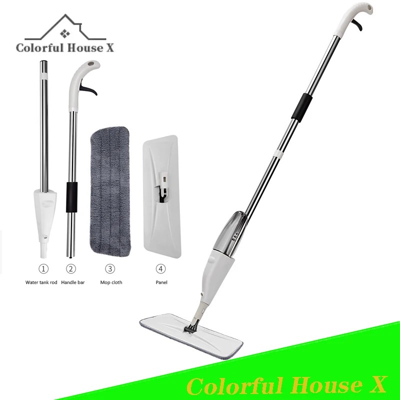 New Water Spray Rectangular Mop 360° Rotatable Mop Head Wet And Dry ...