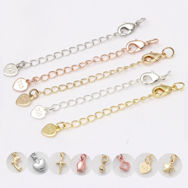 5Pcs-Brass-Curb-Extender-Chain-with-Lobster-Clasp-And-Tear-Drop-Charm ...