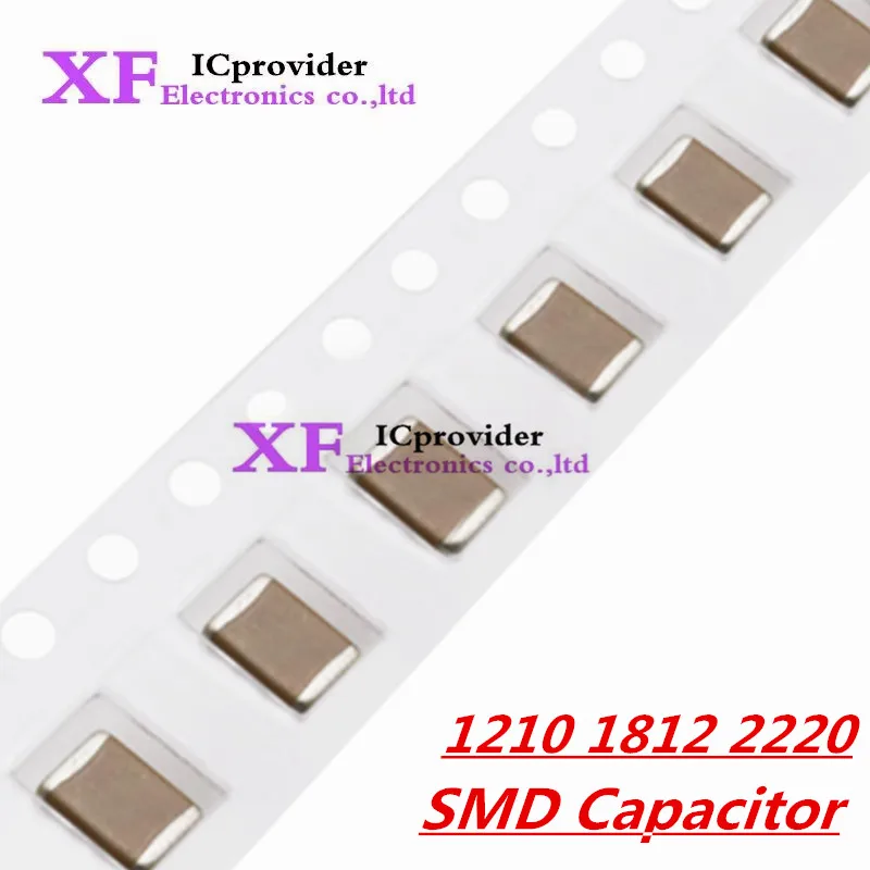 10pcs New Original 1210 1812 2220 SMD Capacitor 0.1uF 0.47uF 1uF 2.2uF ...