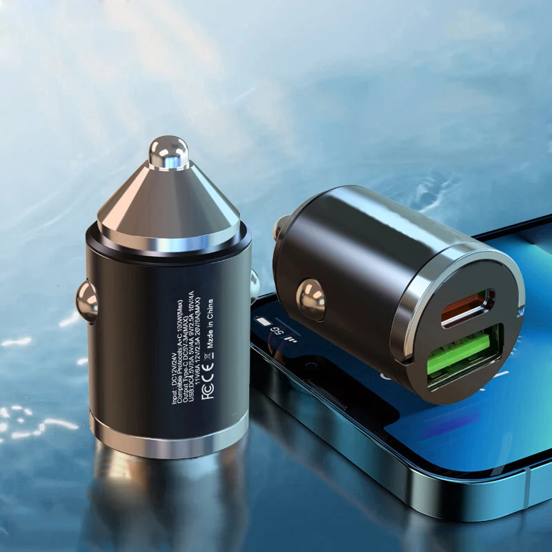 Metal-Mini-Compact-PD30W-Fast-Car-Charger-Adapter-Super-Fast-Charge ...