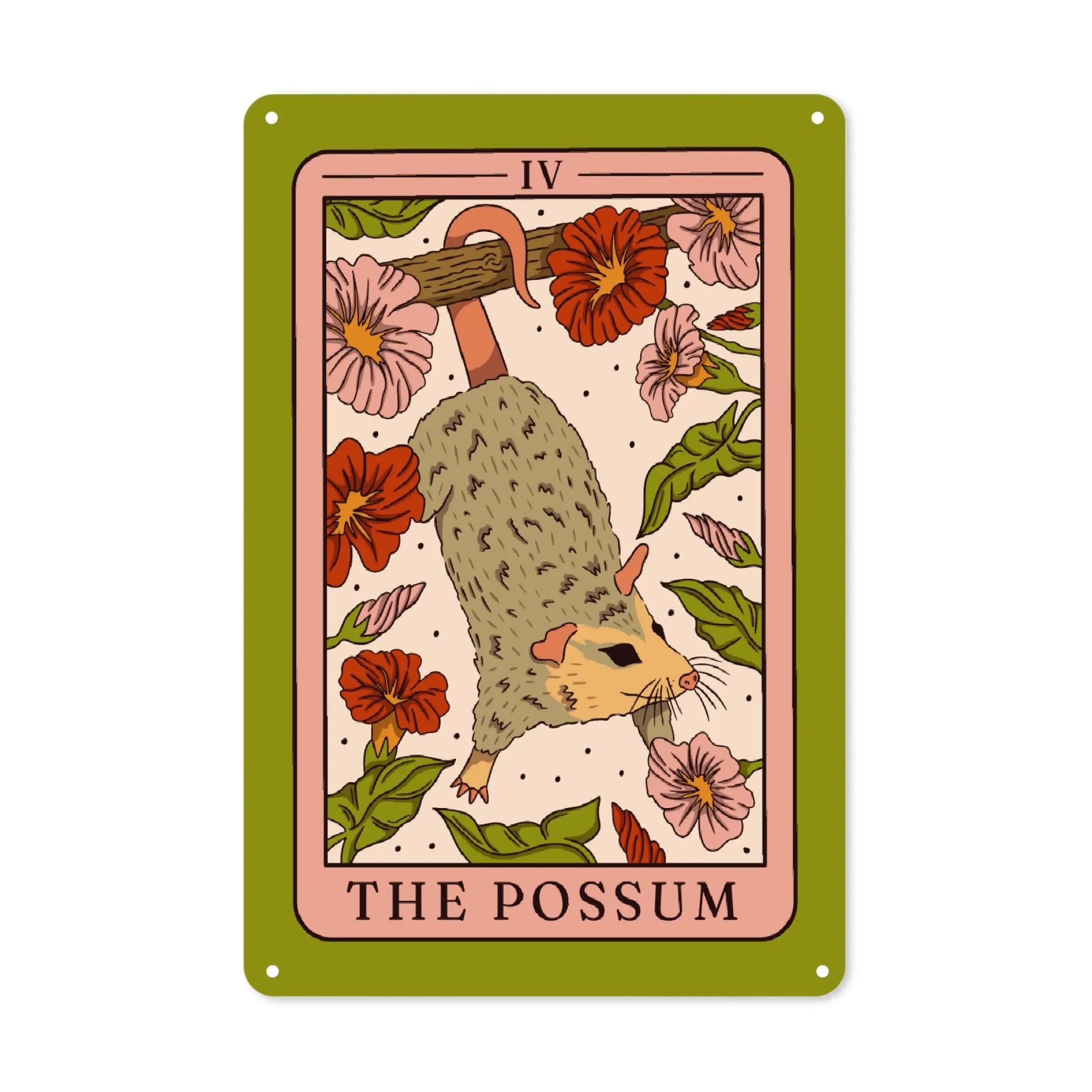 Possum-Tarot-Metal-Sign-Gifts-Wall-Decor-Funny-Tin-Signs-Wall-Art ...