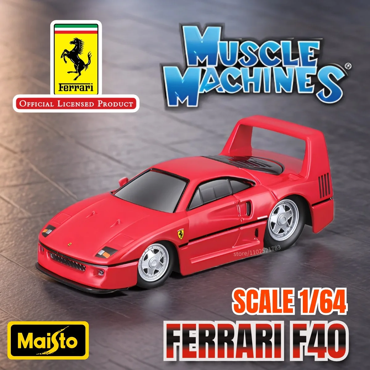Maisto-1-64-Muscle-Machines-Ferrari-F40-Car-Model-Diecast-Scale-American-Monster-Miniature-Art ...