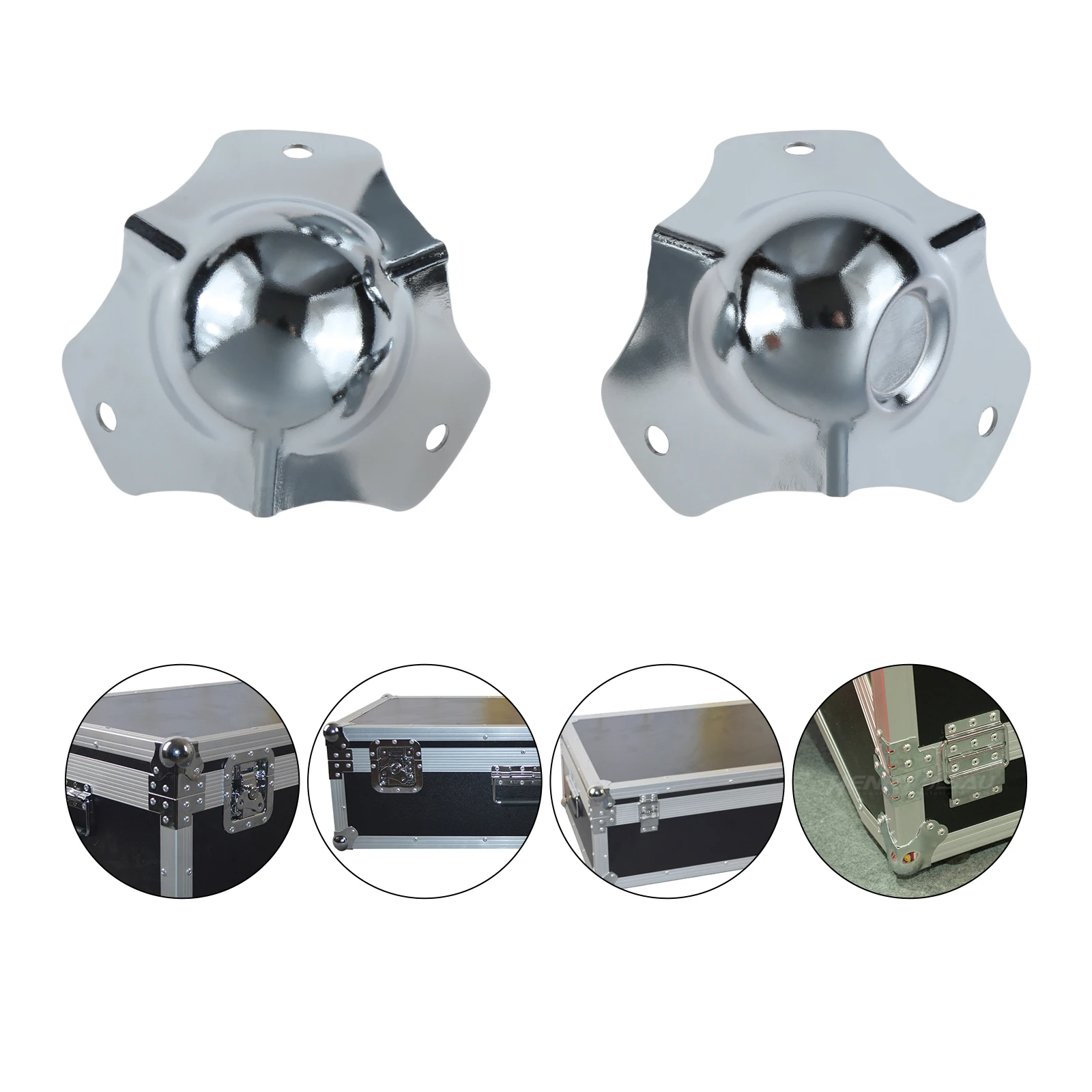 4Pcs-Chrome-Polished-Steel-Road-Flight-Case-Ball-Corner-Protector ...