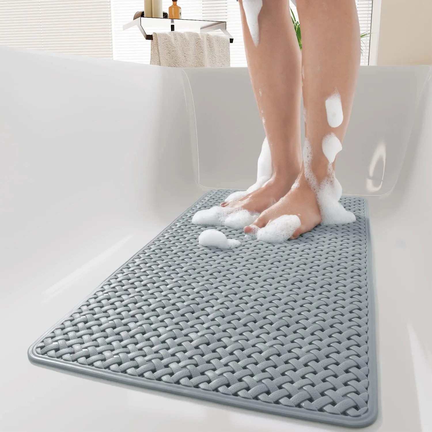 Antislip-Badmat-Met-Zuignap-En-Afvoergat-Zachte-Machinewasbare ...