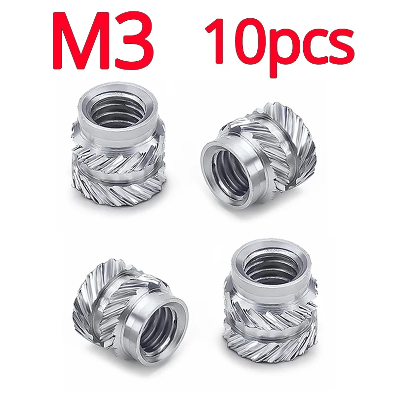 M3-304-Stainless-Steel-Hot-Melt-Insert-Knurled-Nut-Thread-Heat-Molding ...