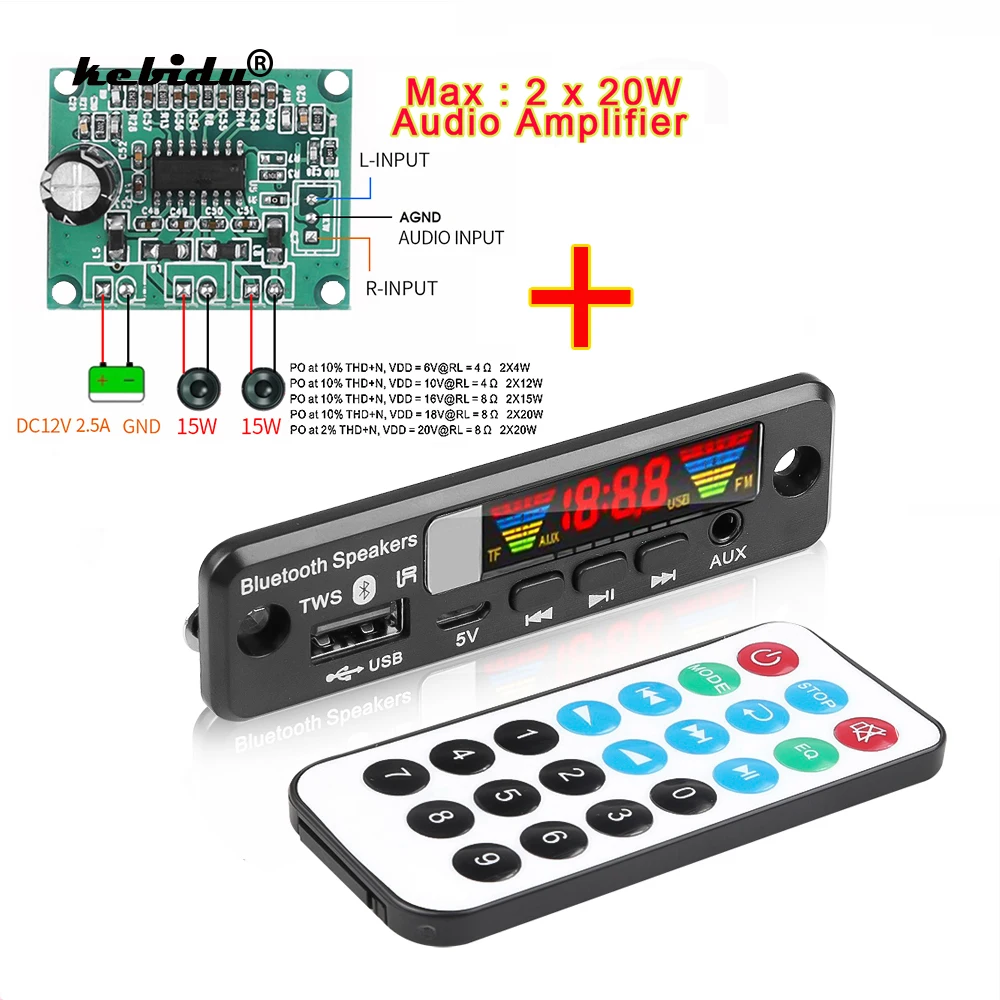 kebidu-Color-Screen-5V-MP3-WMA-APE-Decoder-Board-TWS-Bluetooth5-0 ...