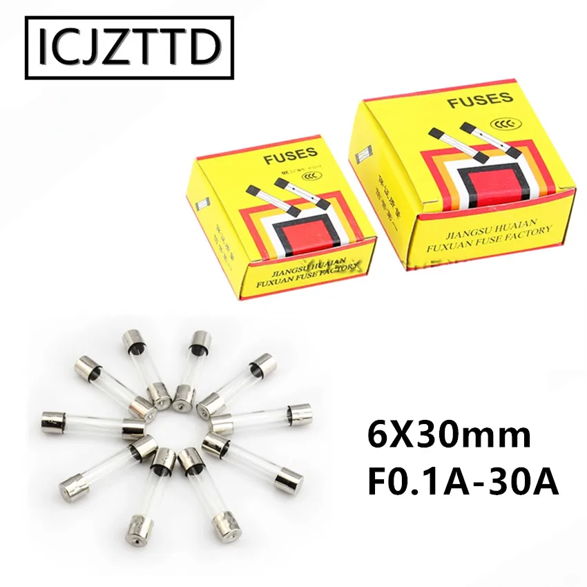 0-1A-30A-6x30mm-10A-6-30-F10AL250V-Quick-Blow-Fuse-Glass-Fuse-tube-6X30 ...