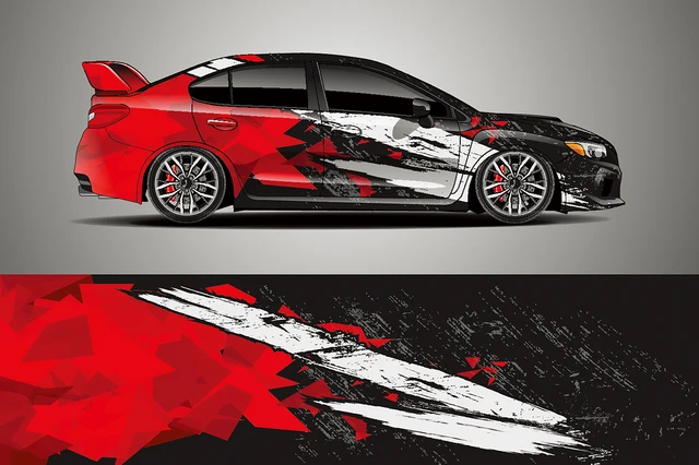Car decal graphic vinyl wrap vector image of modern design car tuning ...