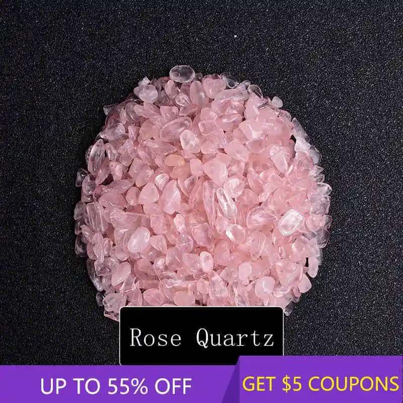 5-7mm-100g-Natural-Pink-Rose-Quartz-Crystal-Polished-Tumbled-Chip-Stone ...