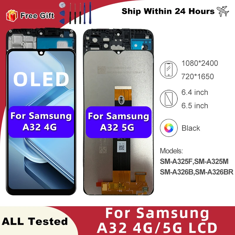 Para Samsung Galaxy A32 4G A32 5G LCD A325F/DS A325M A325N pantalla ...