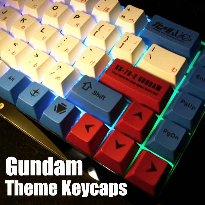 Gundam-Theme-Keycaps-125-Keys-Cartoon-Style-Mechanical-Keyboard-Keycaps ...