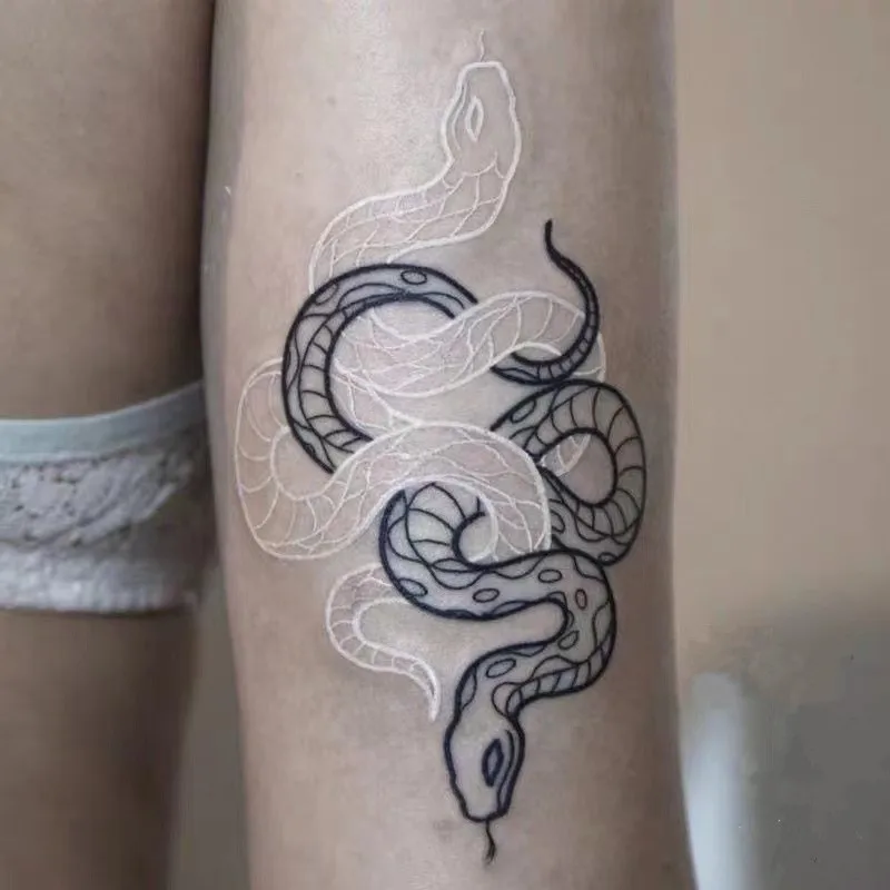 Double Color Snake Temporary Tattoo Stickers For Men Women Body Arm ...