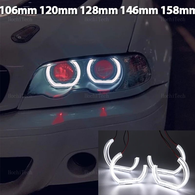 White-Halo-Ring-Angel-Eyes-LED-Headlight-Light-Rings-for-BMW-X1-X3-X5 ...