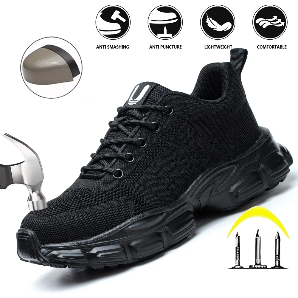 Ladies Steel Toe Safety Shoes Anti Crush And Piercing Breathable ...