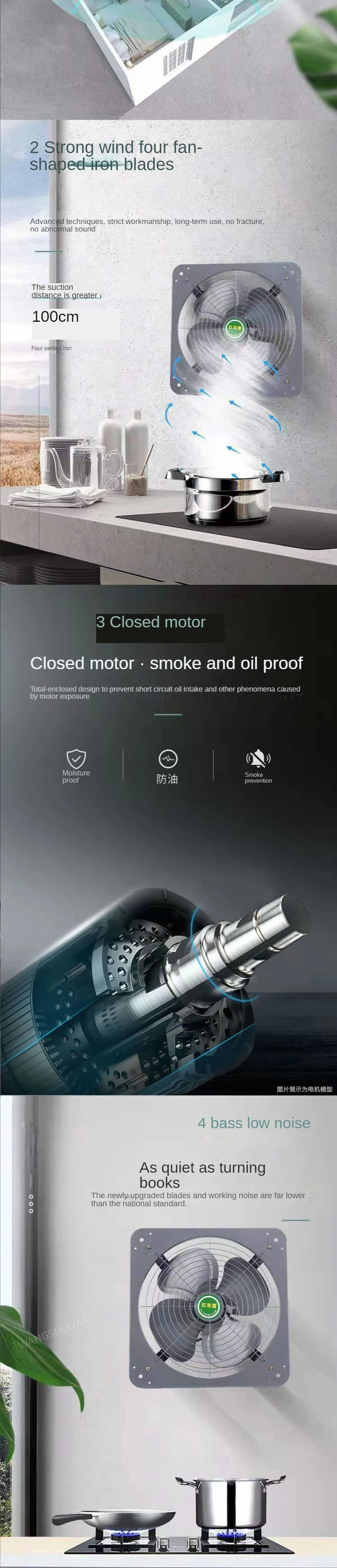 10inch High Speed Two Ways Exhaust Fan Blower Toilet Kitchen Bathroom ...