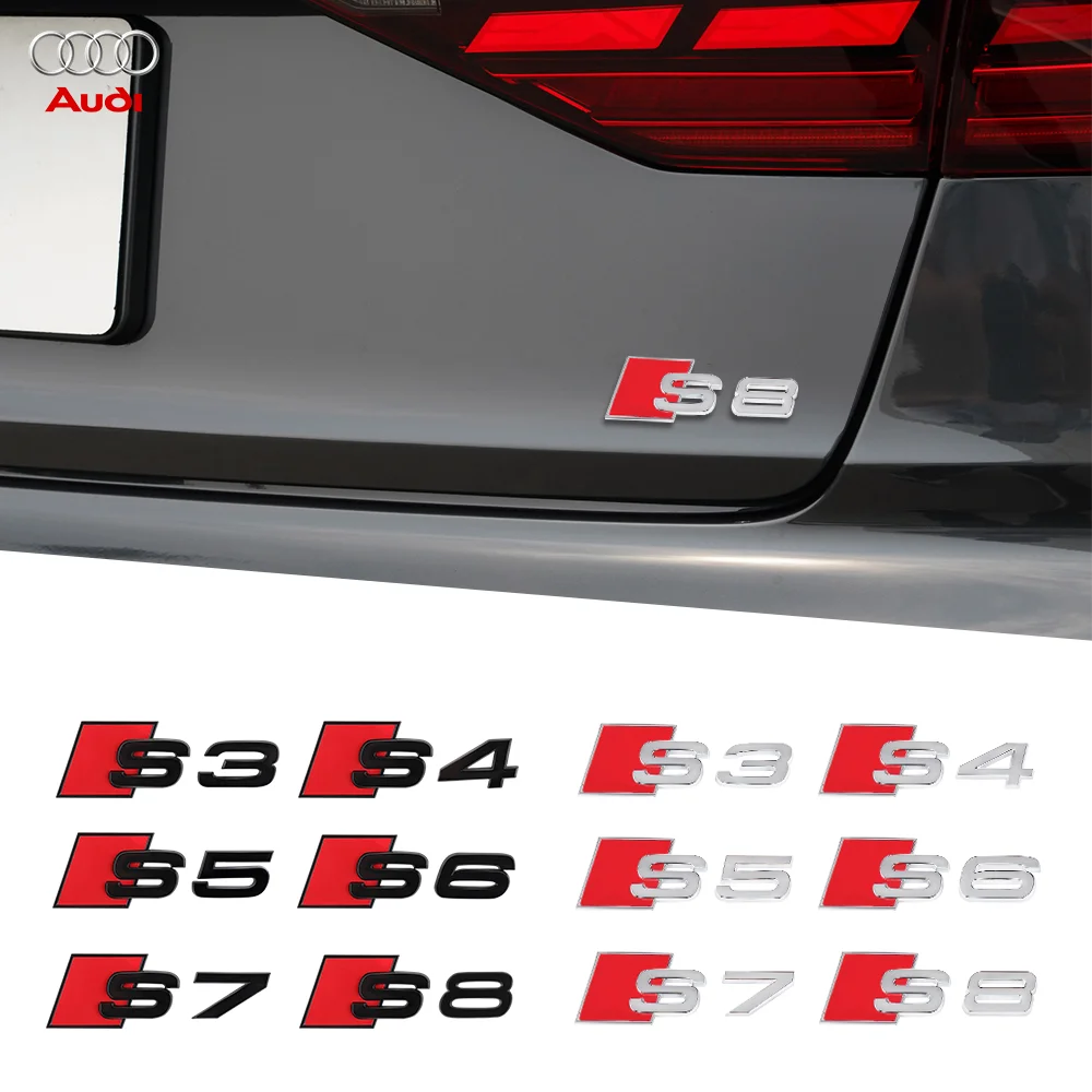 3D ABS S3 S4 S5 S6 S7 S8 Letters Car Rear Trunk Emblem Decoration ...