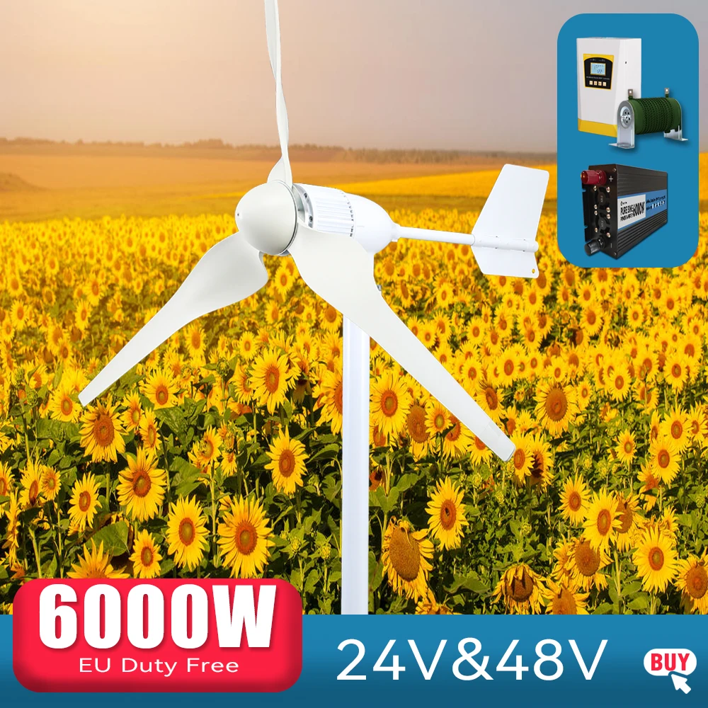 EU-6000W-Wind-Turbine-Horizontal-4KW-6KW-48V-24V-12V-Hybrid-Charge ...