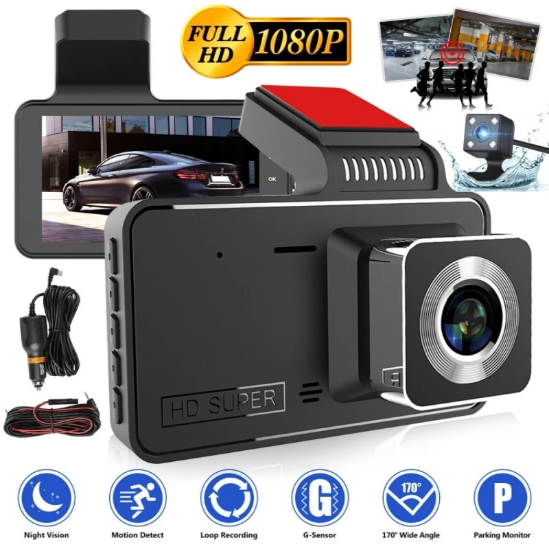 4-0In-Dash-Cam-Car-DVR-HD-1080P-Dash-Camera-Dual-Lens-Video-Recorder ...