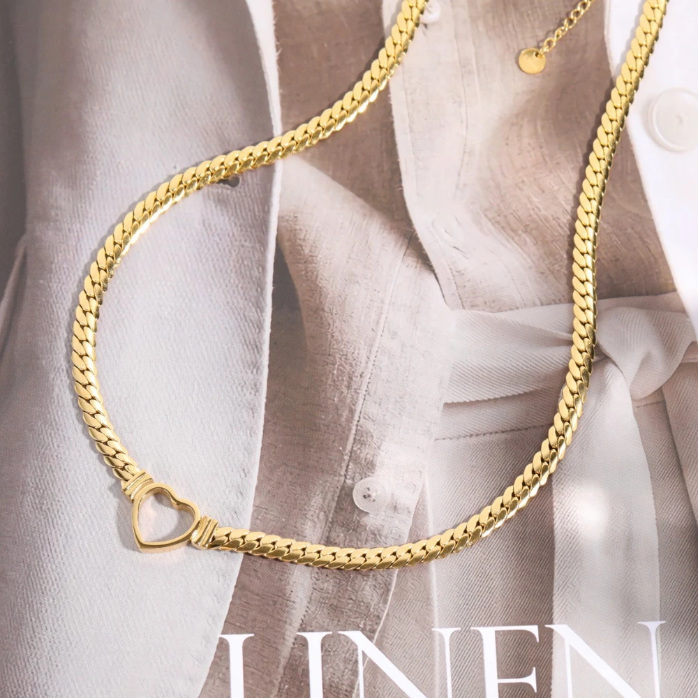 Classic-Vintage-Hollow-Love-Pendant-Necklace-Stainless-Steel-Plated ...