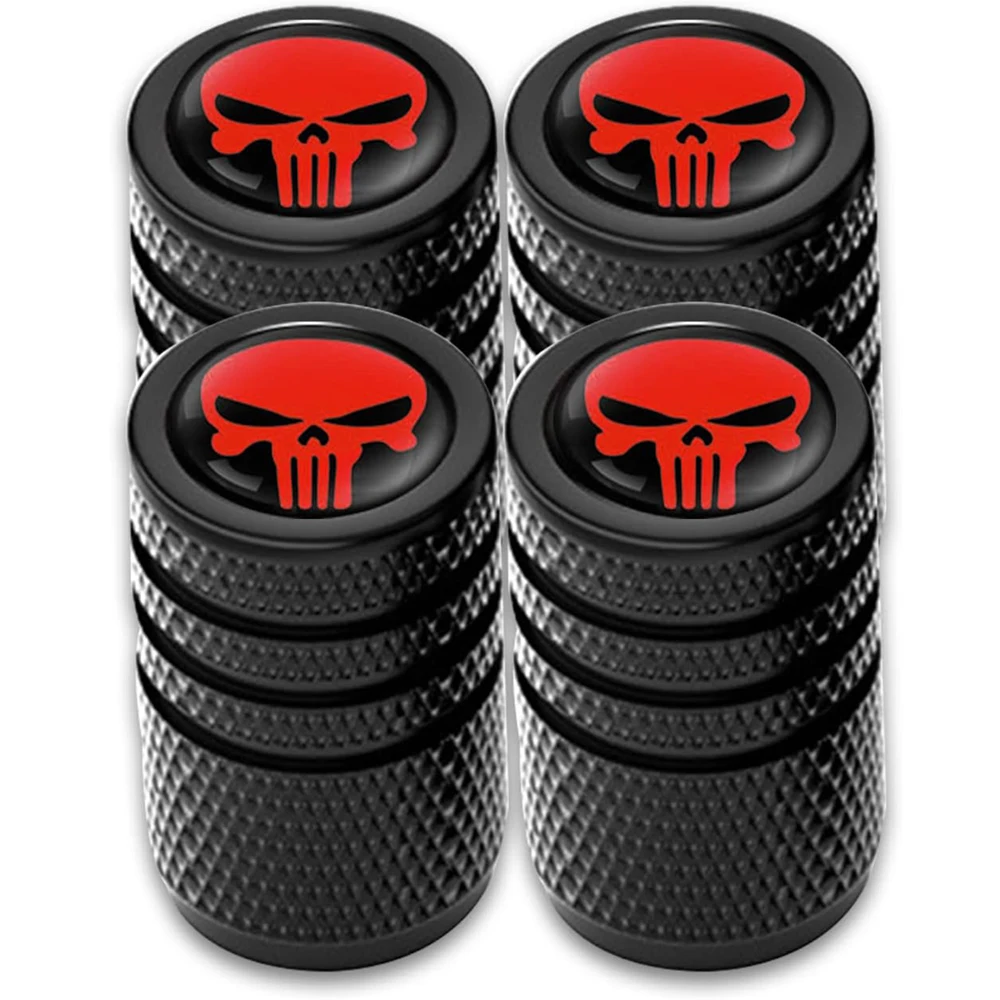 4Pcs Skull Tire Valve Stem Caps Car Tire Cap Corrosion Resistant Leak ...