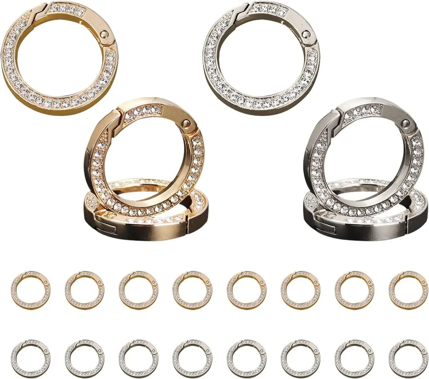 5pcs-O-Spring-Ring-Keyrings-Studded-With-Diamonds-For-DIY-Key-Buckle ...