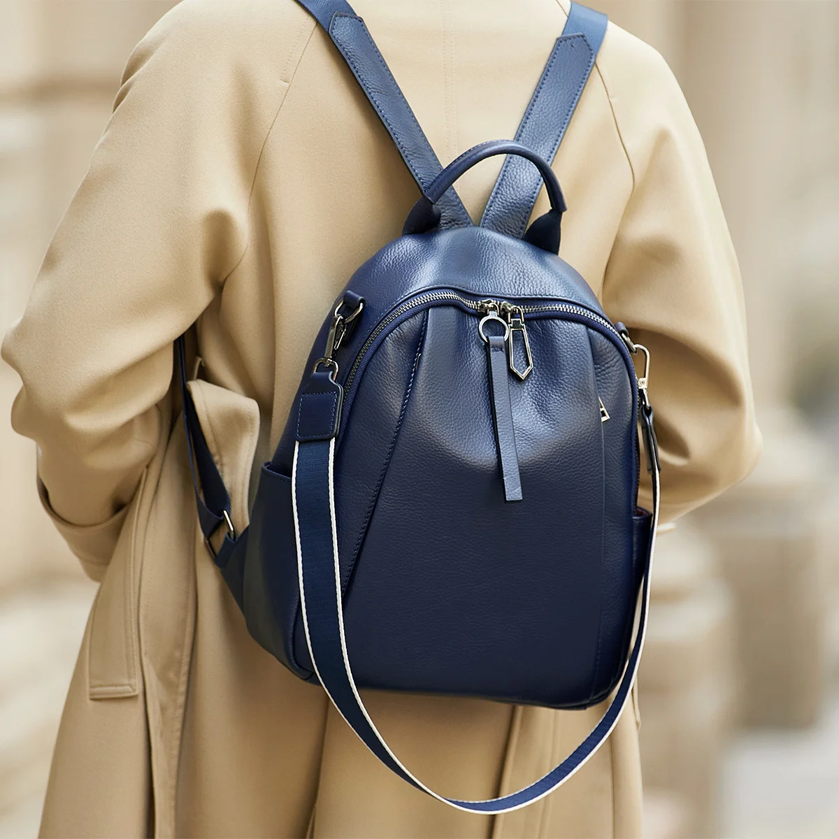 Limited-Solid-Women-Full-100-Genuine-Leather-Backpacks-Black-Soft-Skin ...