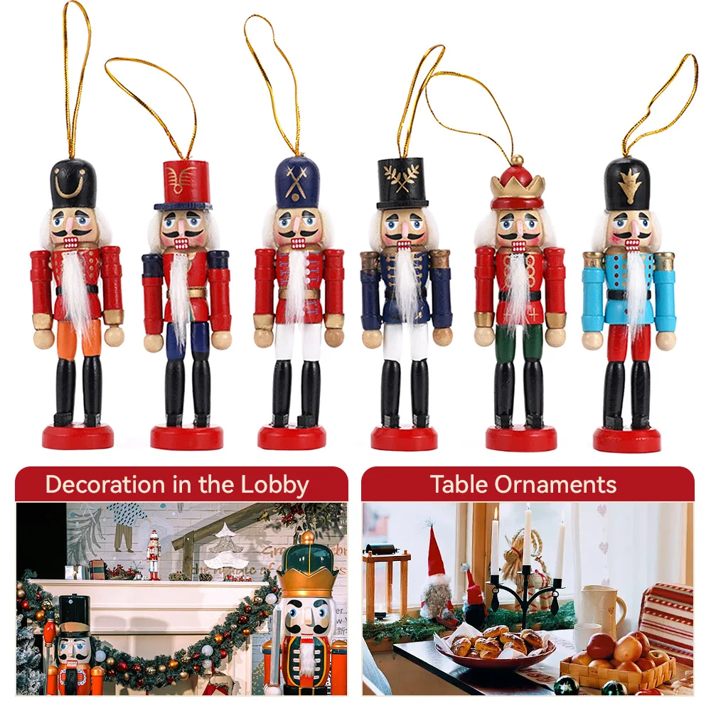 12cm Nutcracker Combination Wooden Handicraft Soldier Home Desktop ...