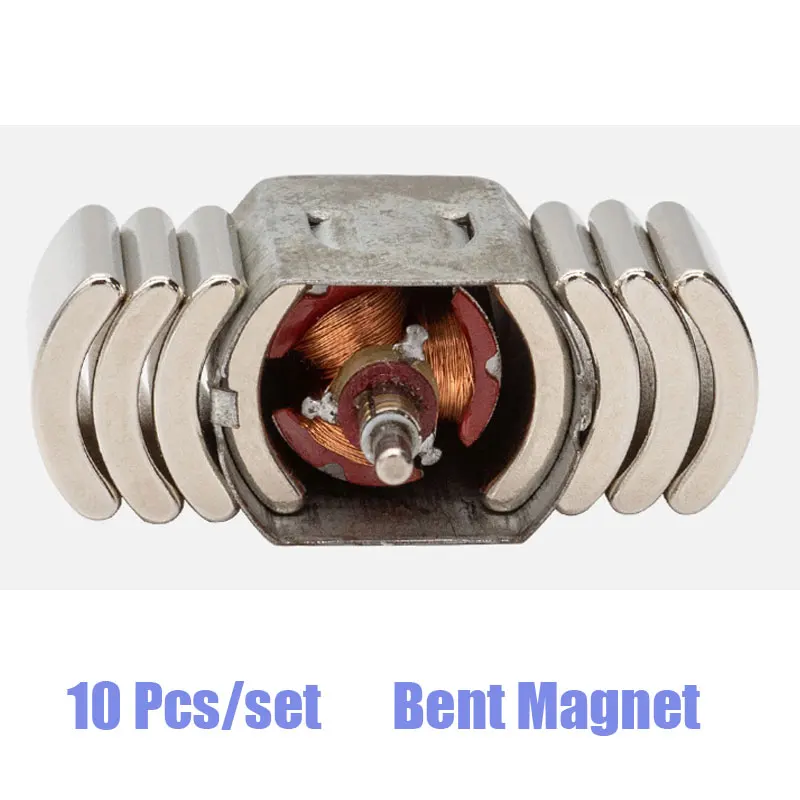 10-Pcs-For-130-Motor-NdFeB-silver-magnet-motor-130-magnet-motor-Bent ...