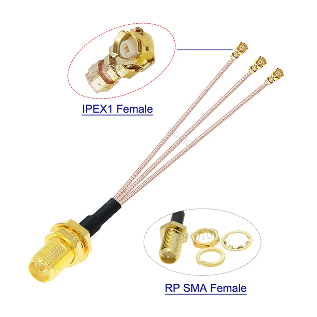 1PCS SMA/RP SMA Female to 3 u.FL IPX IPEX1 Female Jack 1 to 3 Triple ...