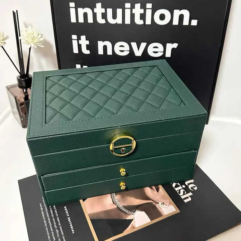 Luxury-Multi-Layer-Leather-Jewelry-Storage-Box-Drawer-With-Lock-Good ...