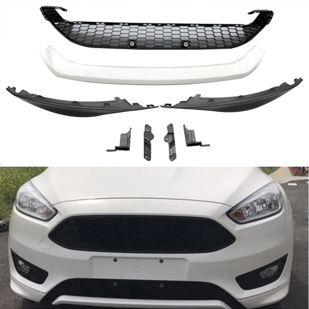 Front-Bumper-Lip-Body-Kit-Spoiler-Wing-White-For-Ford-Focus-2015-2016 ...