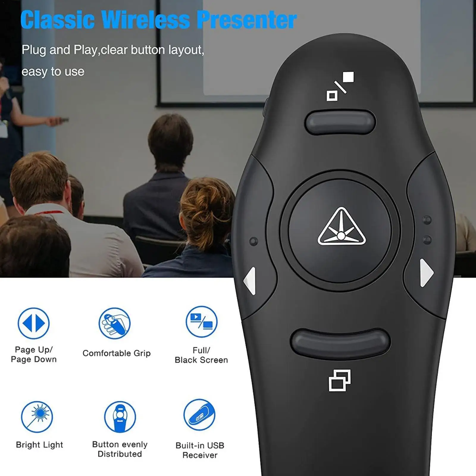 2-4GHZ-Power-Pointer-Presenter-Wireless-Remote-Red-Pointer-Presenter ...