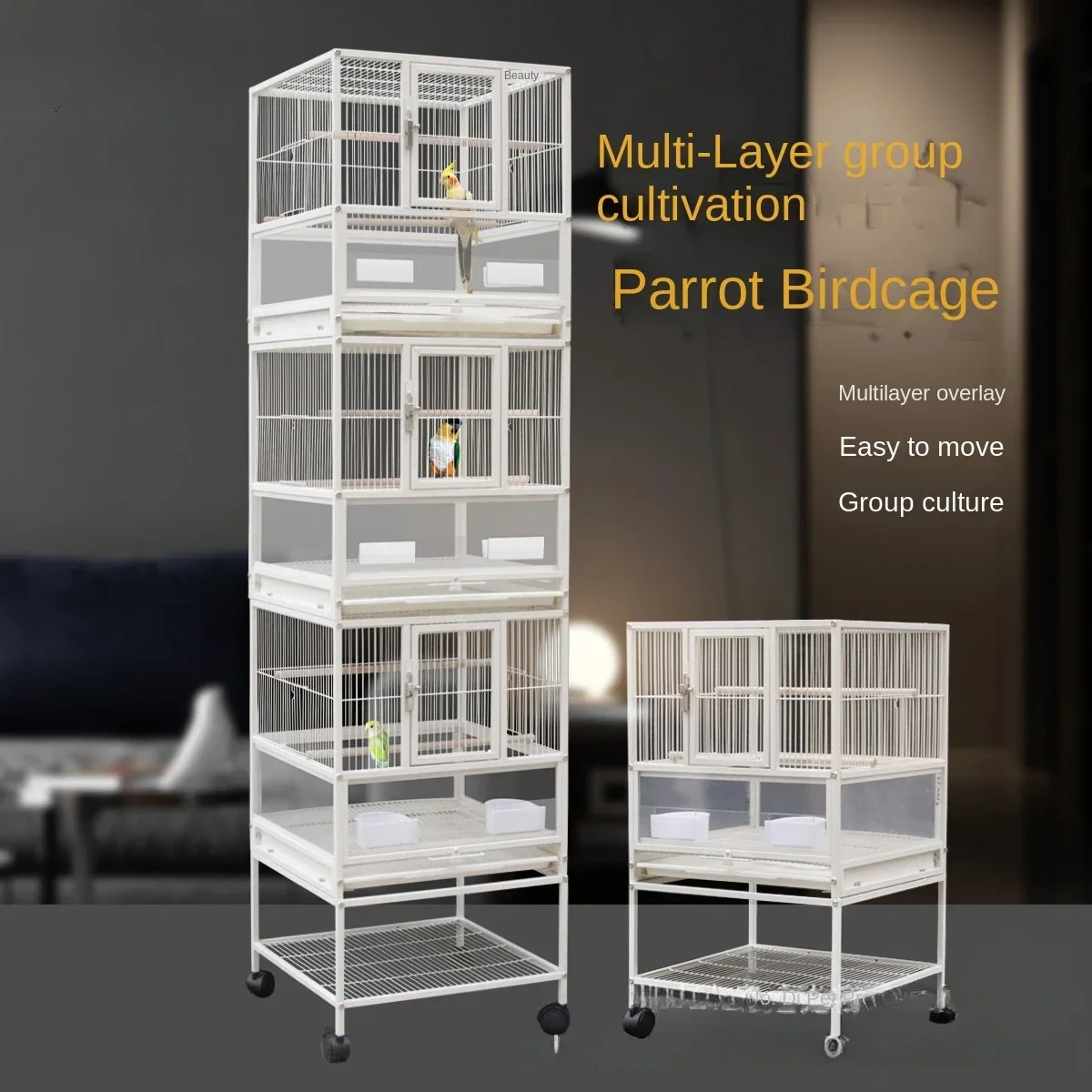 Triple Bird Cage Parrot Cage Peony Villa Tigress Xuanfeng Space Extra ...