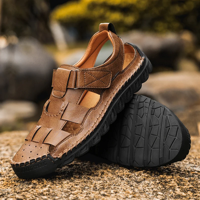 Handmade-Outdoor-Men-Sandals-Breathable-Mens-Casual-Shoes-For-Summer ...