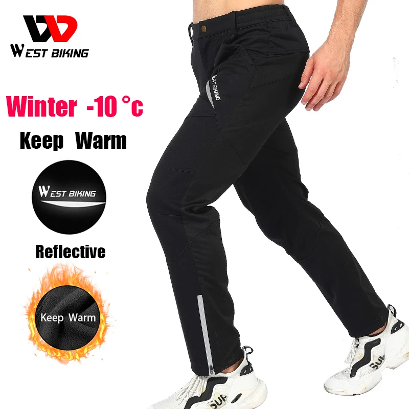 WEST-BIKING-Winter-Cycling-Pants-Warm-Fleece-Sport-Running-Pants ...