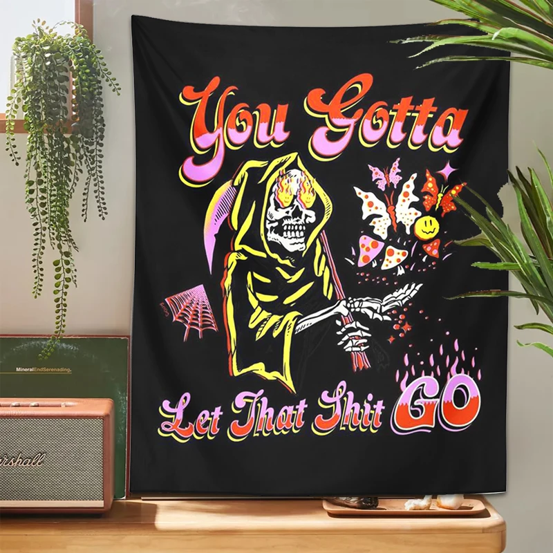 Hippie-Skull-Tapestry-Wall-Hanging-The-Reaper-Psychedelic-Moth-Mushroom ...